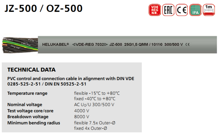 Cáp Điều Khiển HELUKABEL JZ-500 / OZ-500 | Chính Hãng - Giá Tốt Nhất - Tổng Kho - Nhập Khẩu ...
