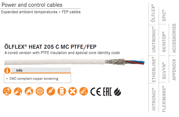 Cáp Điều Khiển LAPP KABEL ÖLFLEX® HEAT 205 C MC PTFE/FEP | Chính Hãng ...