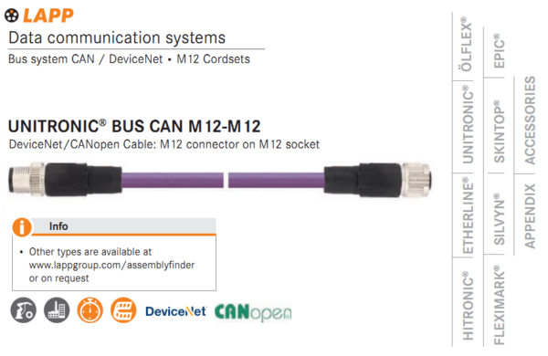 Cáp Tín Hiệu LAPP KABEL UNITRONIC® BUS CAN M12-M12 | Chính Hãng - Giá ...