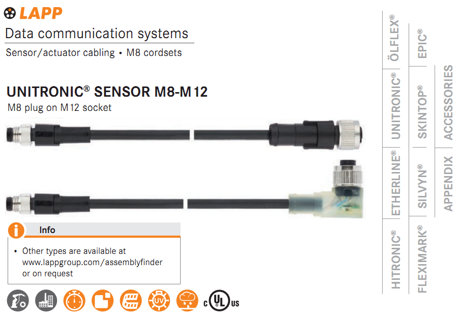 Đầu Nối LAPP KABEL UNITRONIC® SENSOR M8-M12 | Chính Hãng - Giá Tốt Nhất