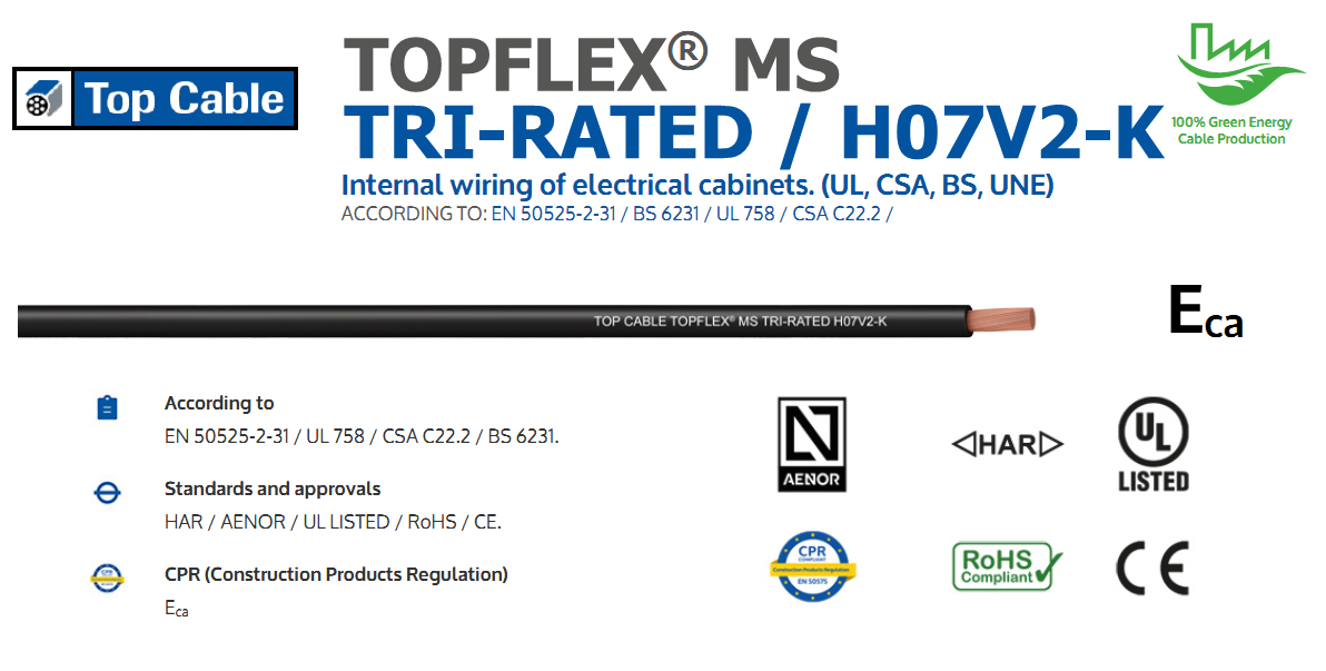 Cáp Điện TOPCABLE TOPFLEX® MS TRI-RATED / H07V2-K | Chính hãng - Giá ...
