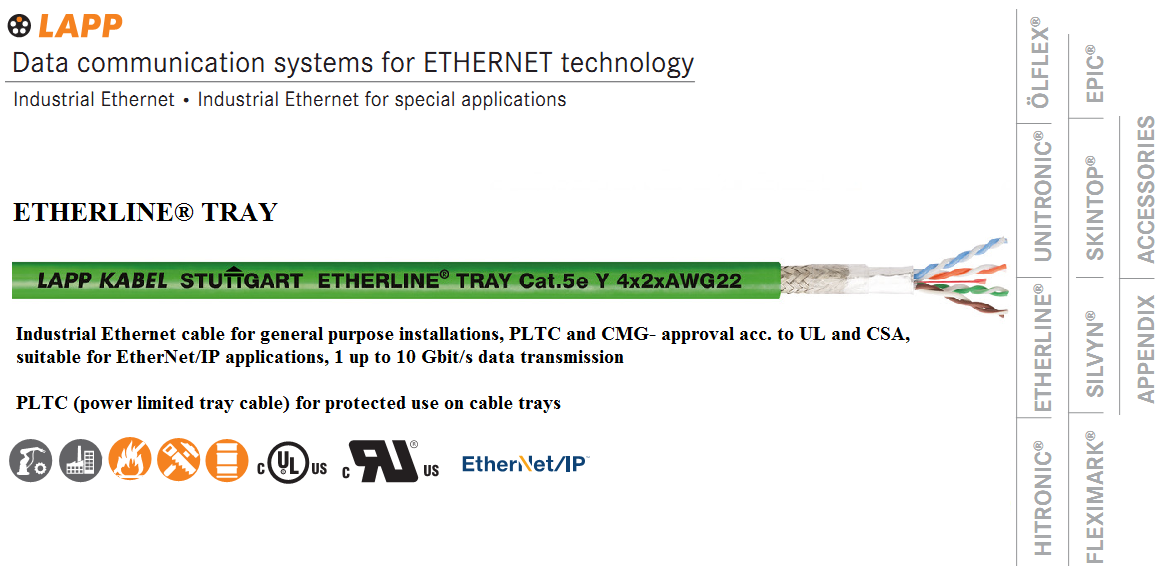 Cáp Mạng Industrial LAPP KABEL ETHERLINE® TRAY | Chính Hãng - Giá Tốt ...